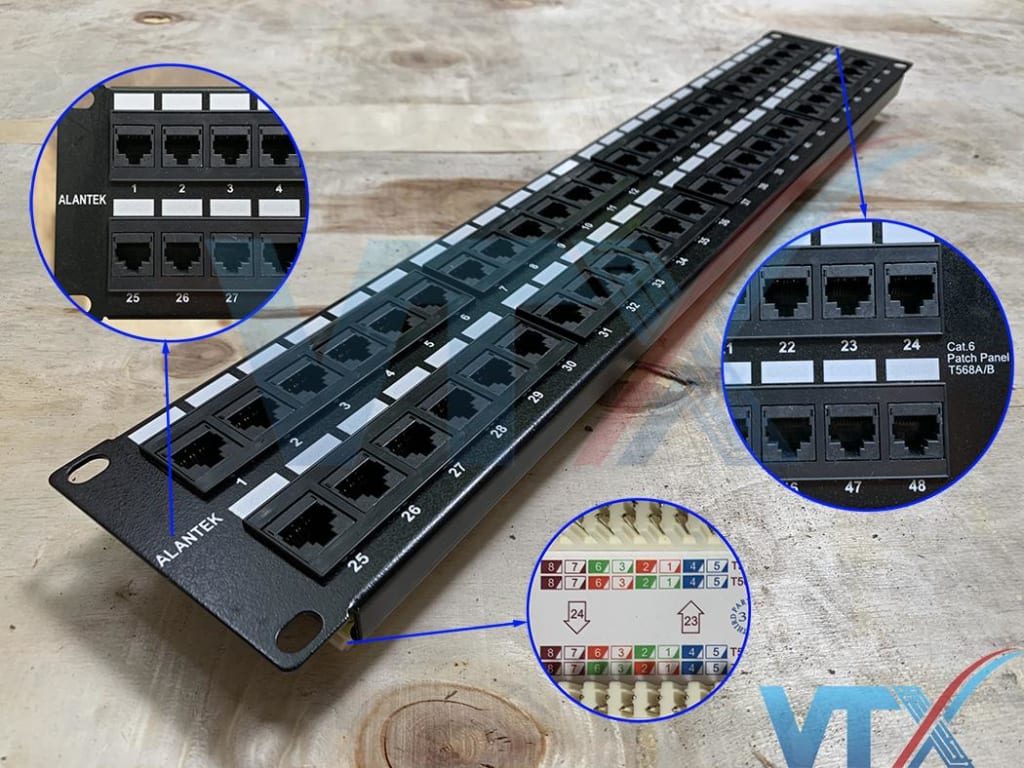 Patch panel 48 port Cat6 ALANTEK | PN: 302-201601-48AB - VTXVN